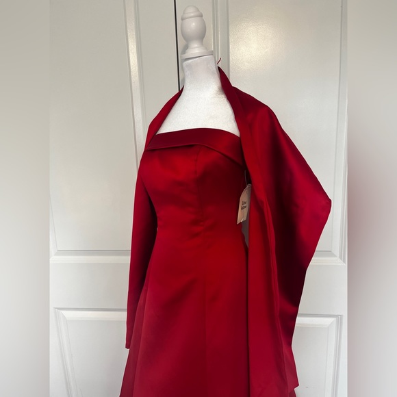Gantos | Dresses | Nwt Vintage Gantos Red Satin Strapless Button ...